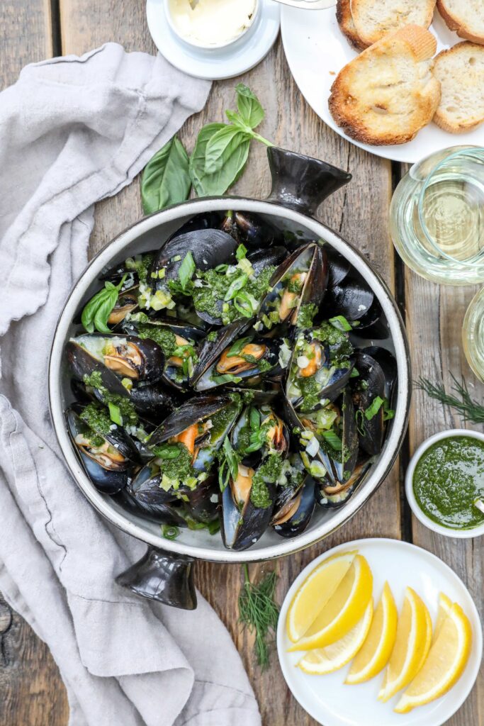 Mussels with fresh Herb Oil – Cape Cod and The Islands Magazine